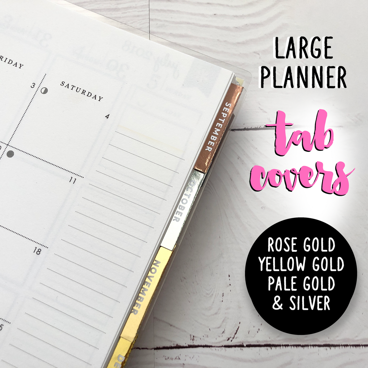 Large Foiled Tab Covers – Notes & Clips