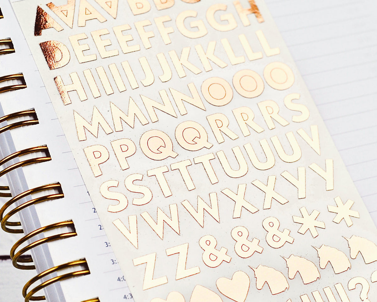 Foil Letter Stickers – Notes & Clips